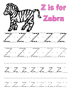 Letter V thru Z Animal Coloring Pages