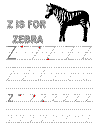 Letter V thru Z Animal Coloring Pages